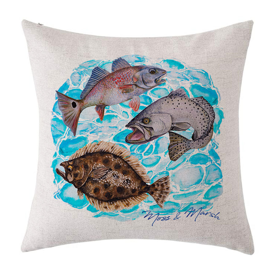 Fish Pillow - Watercolor Print – Moss & Marsh